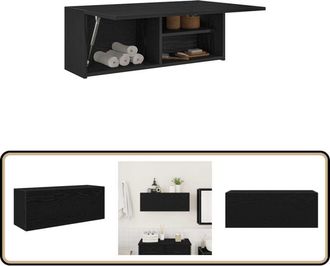 vidaXL vidaXL Bad-Wandschrank Schwarz 80x25x30 cm Holzwerkstoff
