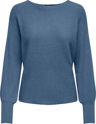 Only Damen Onladaline L/S Short Pullo KNT Noos Strickpullover Mit U-Boot-Ausschnitt 15226298,Coronet Blue W. Melange,XS