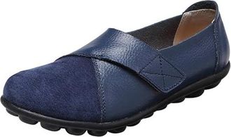 Generic Chaussures plates pour femme | Chaussures orthop&eacute;diques mocassins en daim v&eacute;ritable et confortable en cuir v&eacute;ritable - Chaussures plates &agrave; talon plat 