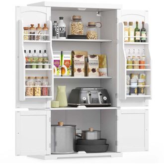 Vasagle Buffet Haut Cuisine, Meuble de Rangement, Armoire, Vaisselier, 40 x 76 x 135,8 cm, Grand Espace, 2 Planches R&eacute;glables, 6 &Eacute;tag&egrave;res de Porte, pour