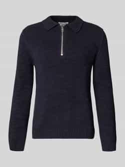 Marc O'Polo Denim Relaxed Fit Strickpullover im Polo-Stil aus Baumwoll-Mix