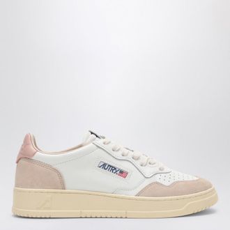 Autry Medalist Low white/blush leather and suede sneaker