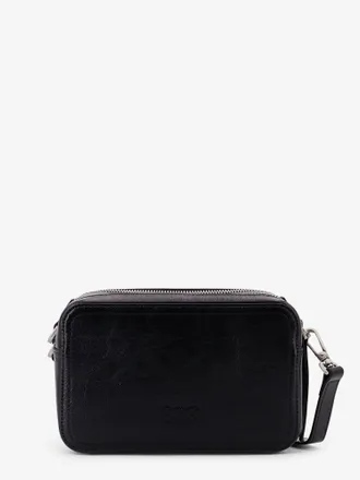 Pinko Womens Shoulder Leather Bag Carrie - Black
