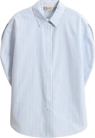 Woolrich Femme, Blouses et Chemises, Bleu, Taille: 40 FR Blouse Popeline Ray&eacute;e