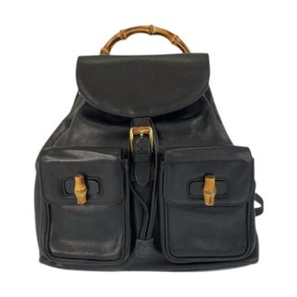 Gucci Pre-owned Lederrucksack Schwarz Goldfarbene Hardware - - Pre-owned - Damen - Schwarzk - ONE SIZE
