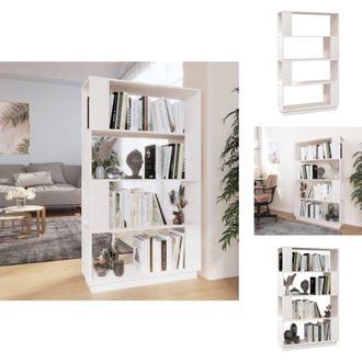 vidaXL B&uuml;cherregal/Raumteiler Wei&szlig; 80x25x132 cm Massivholz Kiefer - Holzregal - Buche - B&uuml;cherregal - Regal Wei&szlig; - Raumteiler