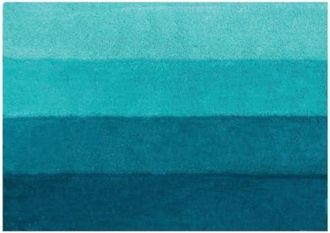 Spirella Badteppich Badematte Badvorleger Duschvorleger Mikrofaser Hochflor flauschig 55x65 cm - Türkis/Petrol