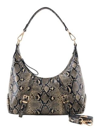 Seidenfelt Manufaktur sac &agrave; &eacute;paule bandouli&egrave;re Lilleby Hobo Bag Reptile Beige