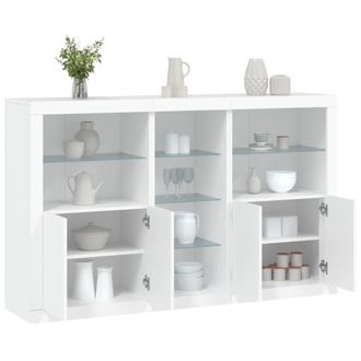 vidaXL Vidaxl Credenza Con Luci Led Bianca 162x37x100 Cm