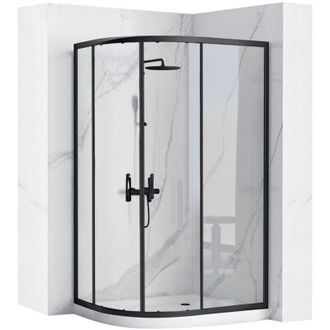 Rea cabine de douche look black 80X100 + receveur de douche look white