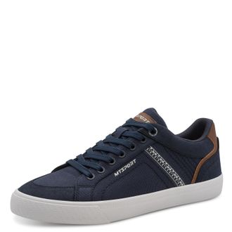 Marco Tozzi Sneaker MARCO TOZZI, Herren, Gr. 42, navy kombiniert, Lederimitat, Textil, unifarben mit Farbeins&auml;tzen, Schuhe Sneaker, Freizeitschuh, Halbschuh, Schn