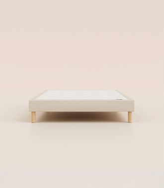 Tediber Sommier tapissier 140x190 cm - Monobloc - Beige - Bois responsable - Qualité hôtelière - Fait en France et en Belgique - Tediber