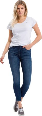 Cross Jeans Damen Jeans Judy - Super Skinny Fit - Blau - Dark Mid Blue Used W25-W34 Stretch Baumwolle, Gr&ouml;&szlig;e:25W / 30L, Farbvariante:Dark Mid Blue Used 073