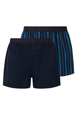 BOSS Hommes 2P Boxer Shorts EW Lot de Deux Shorts de Pyjama en Popeline de Coton