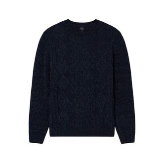 A|X Armani Exchange Woven Knit Sweater - - Knitwear - Herren - Blau - XS