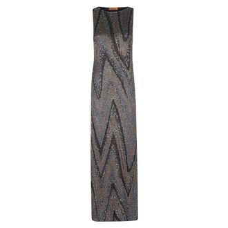 Missoni Glitzer-Zickzack-Strickkleid - - Dresses - Damen - Braun - XS