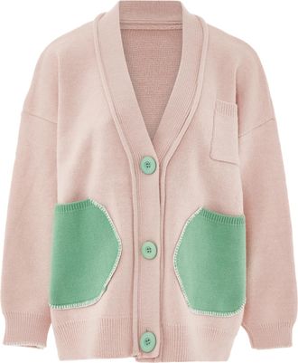 Mymo Strickjacke Frauen Pink Grün
