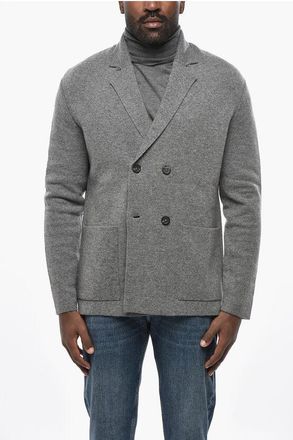 Malo Double-breasted Wool and Cashmere Cardigan Größe 50