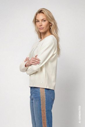 Monari Sweatshirt Sweatshirt Schmuckschrift Regular fit mit Rundhalsausschnitt