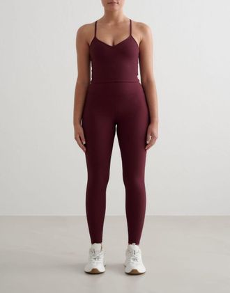 Aim'n Gerippte Performance-Leggings in Kirschrot