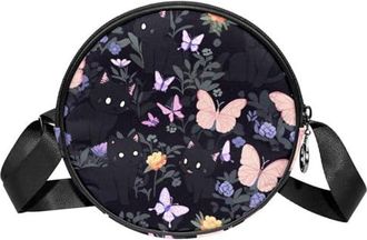 Generic Sac &agrave; bandouli&egrave;re rond pour femme, petit sac &agrave; bandouli&egrave;re avec fermeture &eacute;clair, bretelles r&eacute;glables, style d&eacute;contract&eacute;, pour femmes et filles