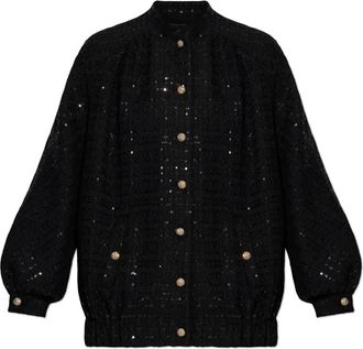 Alessandra Rich Femme, Vestes, Noir, Taille: 36 FR Veste avec des applications scintillantes