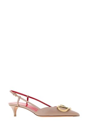 Valentino Garavani Womens Antiqued Pink Leather Vlogo Signature Pumps Poudre Scarpe Con Tacco High Heel Shoes