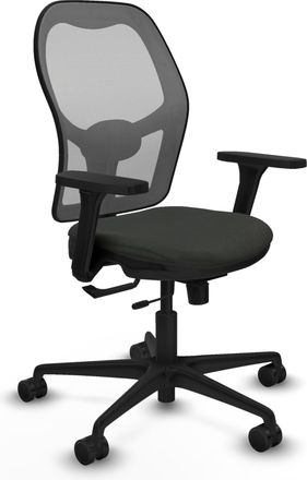 Piqueras y Crespo B&uuml;rostuhl, Schwarz, mit 3D-Armlehnen, h&ouml;henverstellbare Lendenwirbelst&uuml;tze, ausgestattet mit Syncro/Traslack und eingespritztem Schaum, mit Rollen von