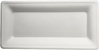Papstar Zuckerrohr-Teller Pure, rechteckig, 130 x 260 mm aus Zuckerrohr, kompostierbar