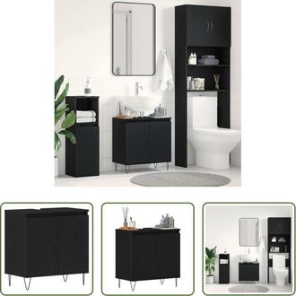 vidaXL vidaXL Meuble salle de bain - Meuble de Lavabo de Salle de Bain Ch&ecirc;ne noir 58 x 33 x 60 cm