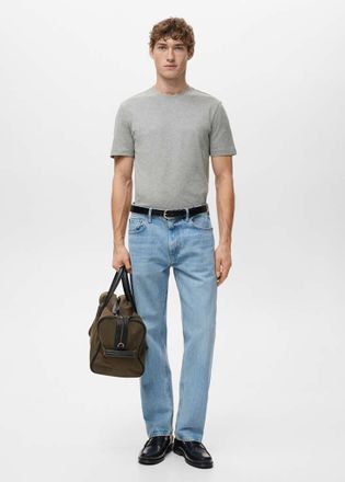 Mango T-shirt slim-fit 100 % coton gris chin&eacute; clair - Homme - XXL - MANGO MAN