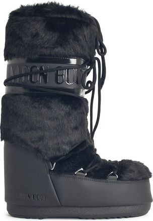 Moon Boot Bottes de fausse fourrure noir