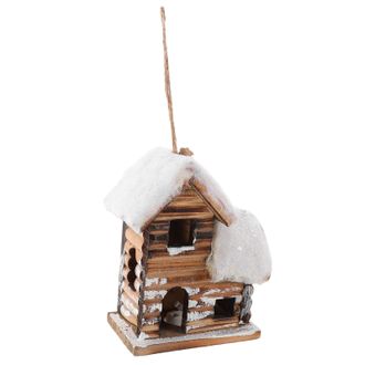 Valiclud LED Weihnachtshaus Miniaturhaus mit Warmem LED Licht Schneebedecktes Winterdorf Robustes Holz Platzsparend f&uuml;r Baumschmuck und Weihnachtsdekoration