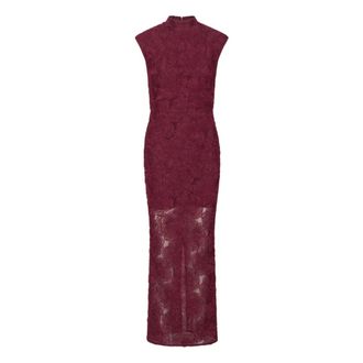 Rotate Flower Mesh Maxi Kleid - - Dresses - Damen - Rot - L