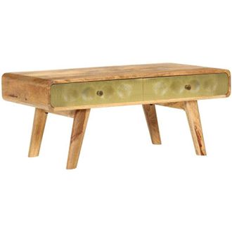 vidaXL Vidaxl - Table basse Bois de manguier massif 90x50x40 cm