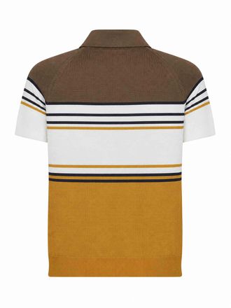 Fendi Mens Polo Shirt Multicolour Striped Polyester T-shirts And Polos