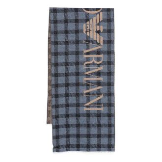 Emporio Armani Homme, Accessoires, Multicolore, Taille: ONE Size &Eacute;charpe &agrave; motif &agrave; carreaux et logo