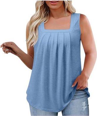 Generic Debardeur Femme Chic et &eacute;l&eacute;gant Chemisier sans Manche D&eacute;bardeur Blanc Crop Top Ete Haut Chic et Elegant Fluide Ample Caraco Vetement Femme Tee Shirt s