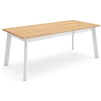 Skraut Home Skraut Home - Table &agrave; manger, Meuble Salle &agrave; Manger, 200, Pour 10 personnes, Pieds en bois, Style moderne, Ch&ecirc;ne