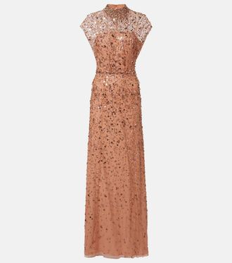 Jenny Packham Verzierte Robe Crystal Drop