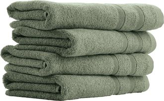 Uncover by Schiesser Handtuch Brooklyn im 4er Set | 100% Baumwolle | Oeko-TEX | Weich, saugstark, schnelltrocknend | 50x100cm | Grün