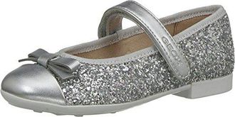 Geox Fille Jr Plie A Ballerines, Silver, 37 EU