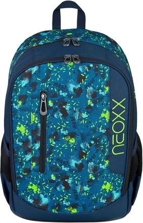 Neoxx Rucksack FLOW Petrol extreme - Rucksack f&uuml;r die Schule und Freizeit mit 2 F&auml;chern - Volumen ca. 20 Liter