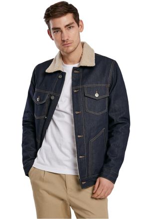 Urban Classics Herren Sherpa Lined Jeans Jacket Jacken, Rinsed Denim, S