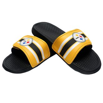 Foco Herren NFL Team Logo Sport Slide Schiebe-Sandalen, Schwarz-Legacy Stripe