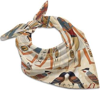 Generic Écharpe carrée vintage égyptienne en soie légère - Écharpe ethinc antique pour cheveux respirante - Cadeau pour femme et homme, multicolore, 46x46cm