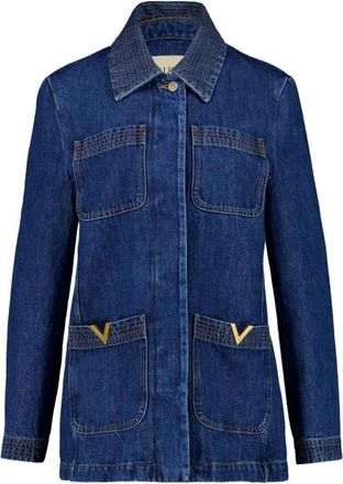 Valentino Garavani Femme, Vestes, Bleu, Taille: 44 FR Caban Denim