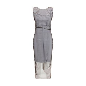 Maison Margiela Semi-Sheer Panelled Dress - Gray