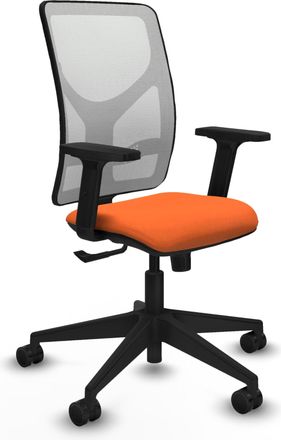 Piqueras y Crespo B&uuml;ro-Rollstuhl mit 2D-Armen, h&ouml;henverstellbare Lendenwirbelst&uuml;tze, ausgestattet mit 3 Positionen und Schneideschaum, Wei&szlig;/Orange