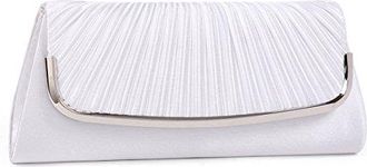 Damara Grand sac à main plissé pour femme, blanc, Blanc., L